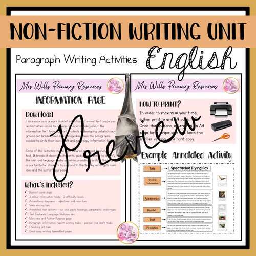 Australian Flying Fox | Information Text Reading & Writing Unit | Work ...