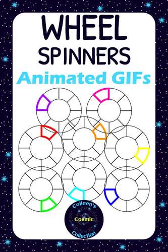 Animated GIF Single Ring Customizable Wheel Spinners Clipart – 8 Sections