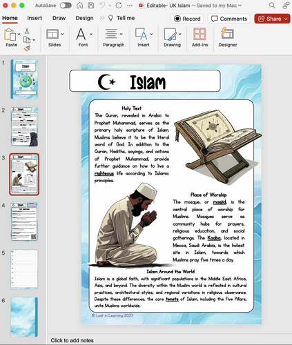 Islam || World Religions || Guided Reading Comprehension || Text & Qs