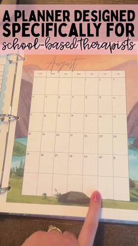 No-Prep Printable Planner & Calendar for School-Based Therapists (PT ...