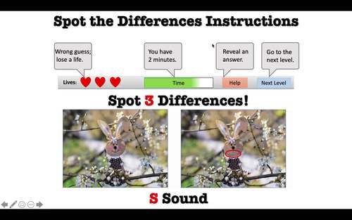 Spot Difference Articulation Game S L R Visual Perceptual Game Older ...