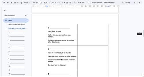 French Character Description Worksheet | Marvel-Themed Reading ...