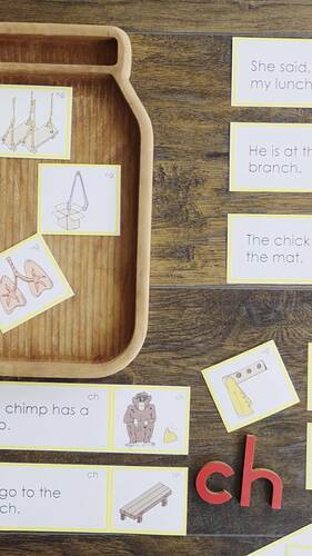 Modern Montessori Reading SOR Digraph th ch sh ng picture to sentence match