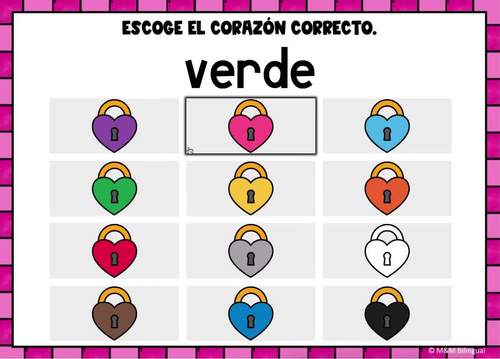 Valentine's Day - Colors Boom Cards | SPANISH by MM Bilingual | TPT