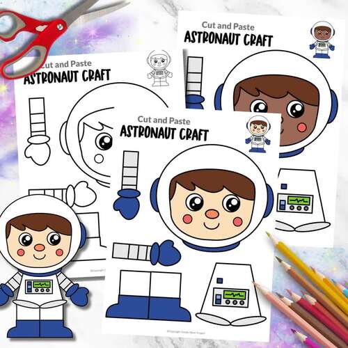 Digital Printable Astronaut Cut and Paste Craft for Any Age Group