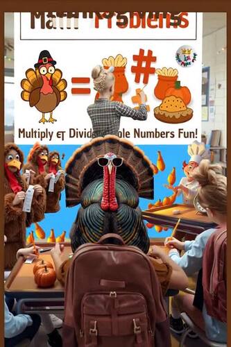 Funny Thanksgiving Math Word Problems, Multiply & Divide Whole Numbers ...