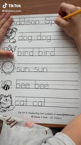 DJ Handwriting Font for Letter Tracing, Nameplates & Custom Handwriting ...