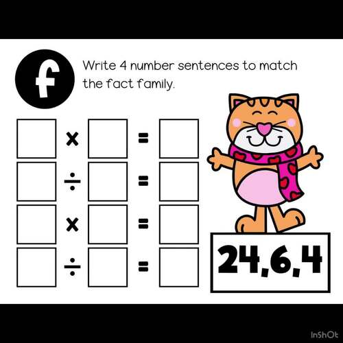 Valentine’s Day Multiplication + Division Fact Families Task Cards for ...