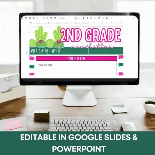 Editable Classroom Newsletter Template Weekly Monthly Cactus Theme