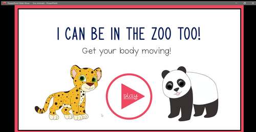Brain Break Distance Learning & Telehealth Zoo Animal Powerpoint Game