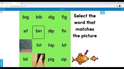 Short I CVC Words Mystery Picture Boom Cards by Little Hands on Learning