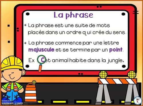 French Interactive Slideshow | Diaporama/ jeu interactif Phrase de base