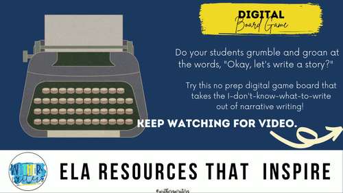 Digital Board Game for Narrative Writing - High School Emergency Sub Plans