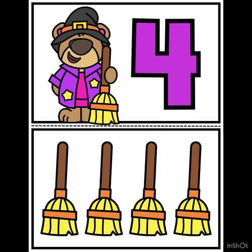 Halloween Bears Subitizing Matching Cards | Numbers 1–10 Math Center ...
