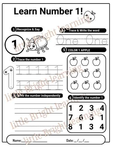 Number Worksheets 1-20: Trace, Write, Count & Identify | 1St Grade Math