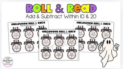 Halloween Roll & Race Math Games | Addition & Subtraction Within 10 ...