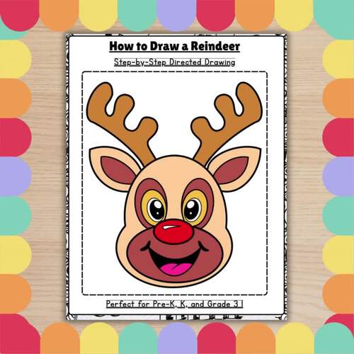 How to Draw a Reindeer | Step-by-Step Directed Drawing | Winter & Art ...