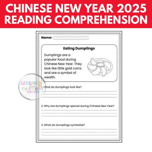 Chinese new year reading comprehension | lunar new year word search