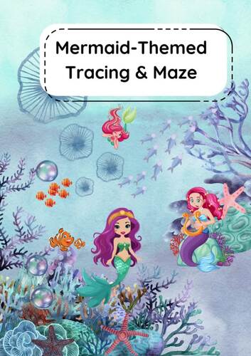 Mermaid-Themed Tracing & Maze Worksheets for Pre-K & Kindergarten | Fun ...