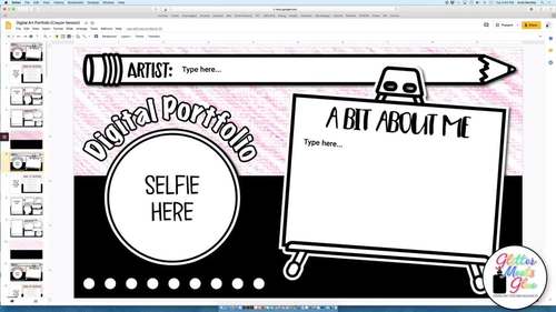 Digital Art Portfolio Template: Elementary Art Critique Activity ...