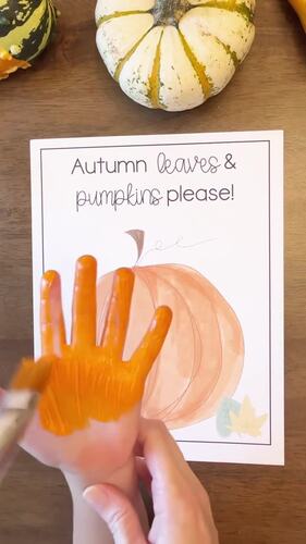 Fall Handprint Craft, Printable Keepsake Art, Preschool, Kindergarten ...
