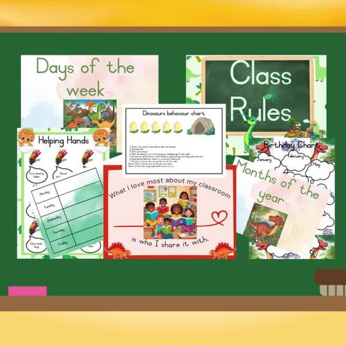 Dinosaur theme classroom posters by Gizelle Geyer | TPT