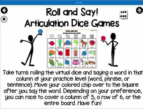 Roll and Say Articulation Dice Games Speech Therapy Printable + Boom Cards™