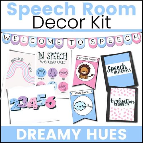 Speech Therapy Room Decor Kit - Posters, Bulletin Board & More - Dreamy ...