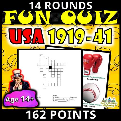 USA 1919-41 Quiz | Fun End-of-Unit Review for the Roaring Twenties ...