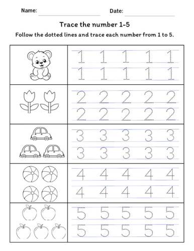 Numbers 1–10 Worksheets Bundle | Trace, Count, and Write Activities for ...