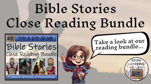 Bible Stories Close Reading Comprehension Bundle | 5th & 6th Grade