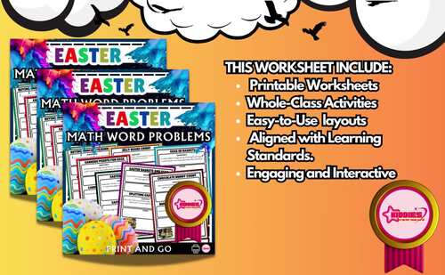Easter Addition, Subtraction, Division Math Word Problems 3rd,4th,5th ...