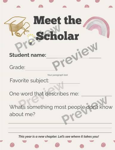 All About Me + Growth Mindset Back to School Printable + Digital Resouces