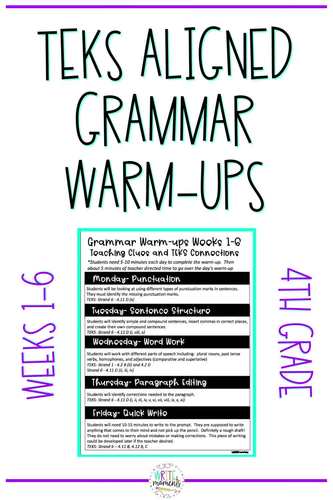 Revise and Edit Prep: Grammar WARM UPS by Write Moments | TPT