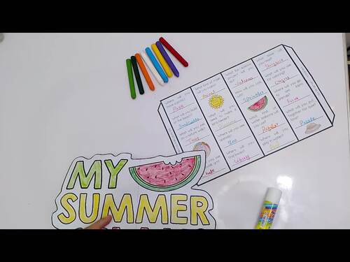 My summer plans writing goals craft 1st & 3rd Grade last day of school