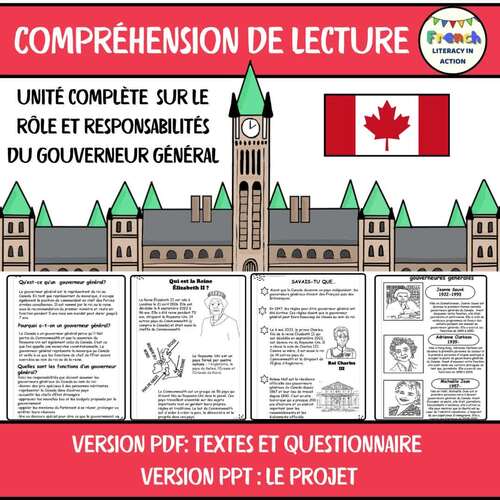 French Reading Comprehension-Le gouvernement canadien | TPT
