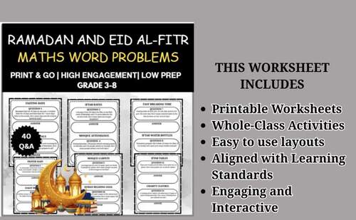 Ramadan & Eid Math Activities | Word Problems for Grades 3–8 ...