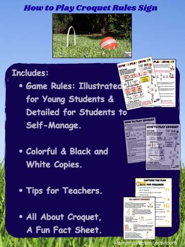 Croquet Rules Sign with Teacher Tips & History – Printable for PE ...
