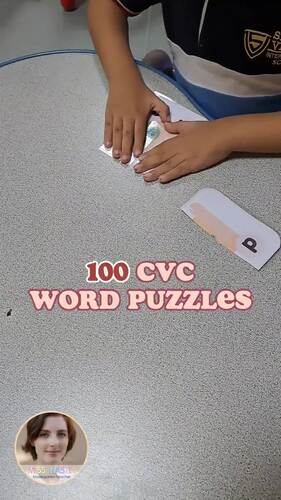 100 CVC Word Puzzles/Flashcards/Word Families by Miss Nastia's Classroom