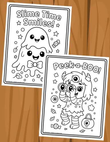 Halloween Friendly Monster Coloring Pages | Fun Cute Spooky Creatures ...