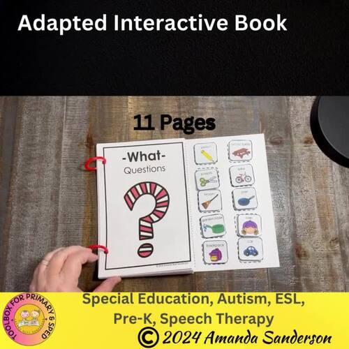 What Questions Autism Special Education ADAPTED Book TASK Cards 4 ...