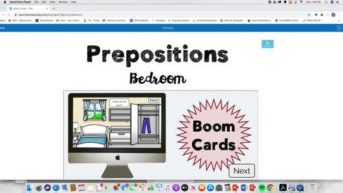 Prepositions Boom Cards™ - Bedroom - Teletherapy | TPT