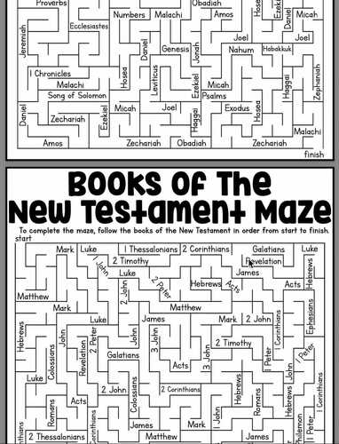 Books Of The Bible Mazes Old Testament Mazes New Testament Mazes Bible ...