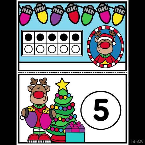 Christmas Reindeer Number Matching Cards 0–20 | Kindergarten Math Activity
