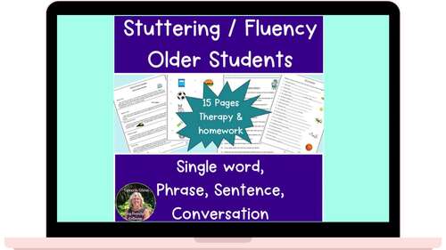 Fluency / Stuttering Therapy Middle and High School Students and Homework