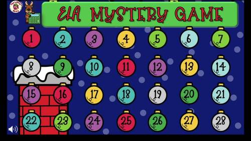 Christmas Kindergarten ELA Mystery Game - PPT Game + Printable Worksheet