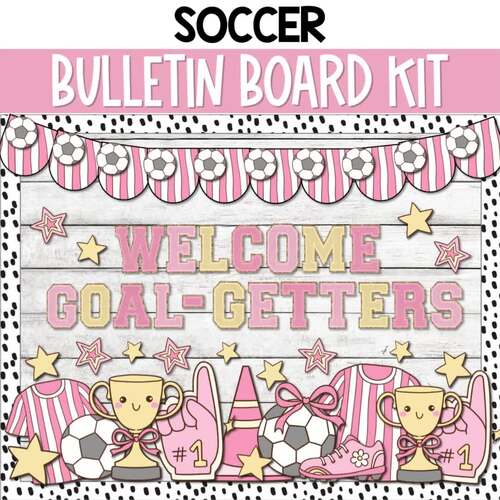 Varsity Letter Soccer Bulletin Board Sports Pastel Theme Classroom ...