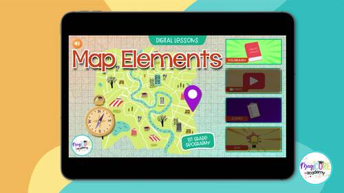 Map Skills & Elements Digital Social Studies Activity Lesson 1st Grade ...
