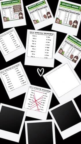 OPPOSITE WORDS WORKSHEET | MATCHING & ACTIVITIES | FOR GRADE 1 - 3 ...
