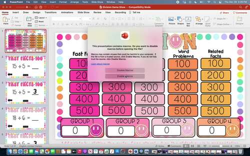 Division Game Show | Math Review Game | Math Test Prep | Jeopardy Style